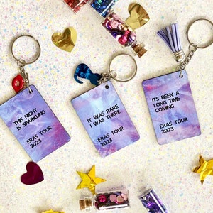 CUSTOM Eras Keychain Taylor Swift Keyring Handprinted Handmade Eras ...