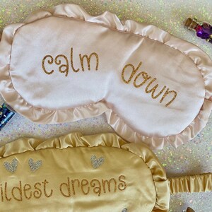 Calm Down and Wildest Dreams Ruffle Satin Eye Masks Taylor - Etsy