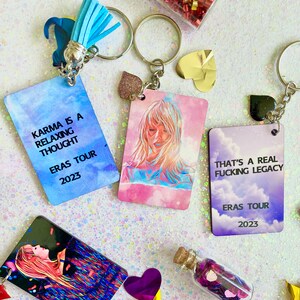CUSTOM Eras Keychain Taylor Swift Keyring Handprinted Handmade Eras ...