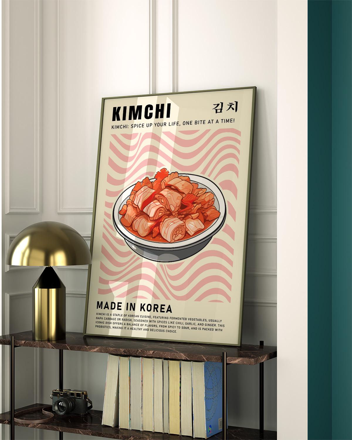 Kimchi Poster, Retro Korean Food Poster, Chef Retro Wall Art, Kitchen ...