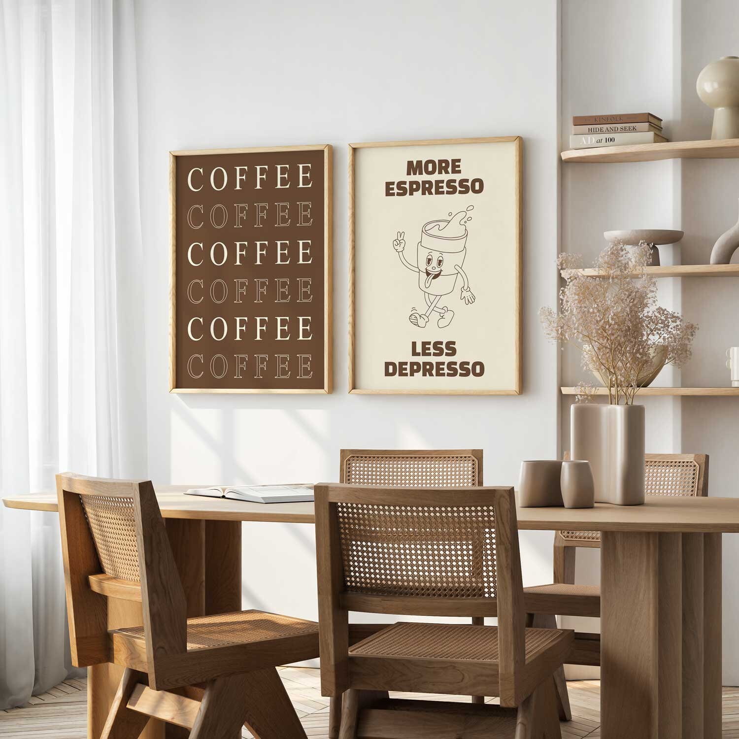 Coffee Shop Wall Art Set of 3, Coffee Shop Print, Kitchen Coffee Print ...