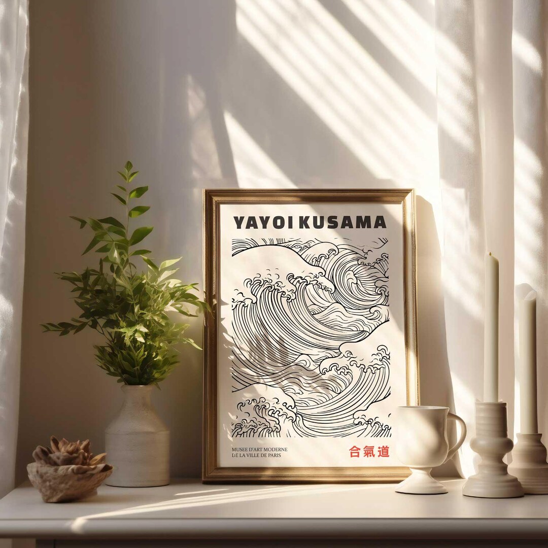 Yayoi Kusama Wave Print, Yayoi Kusama Poster, Modern Ocean Print, Yayoi ...