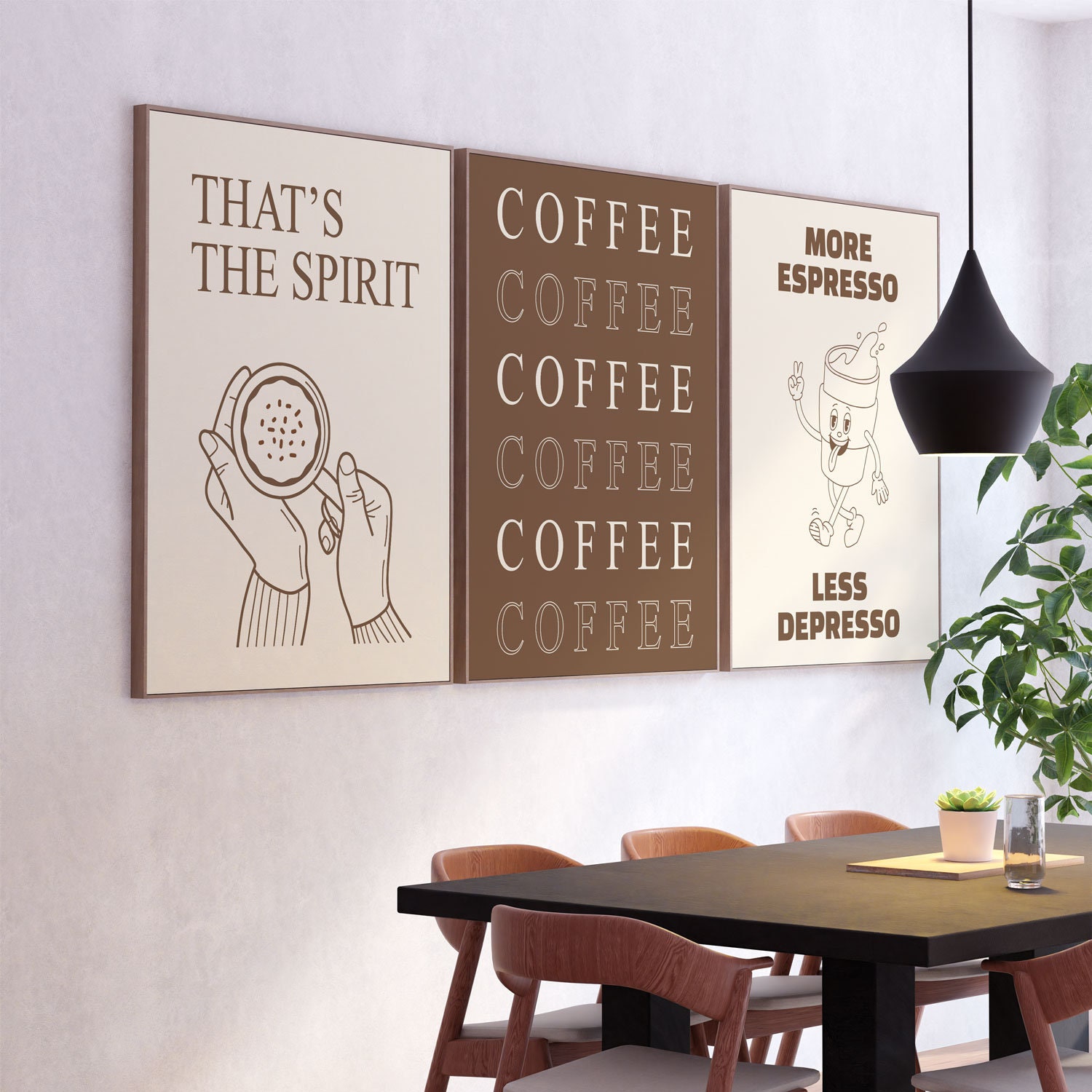 Coffee Shop Wall Art Set of 3, Coffee Shop Print, Kitchen Coffee Print ...