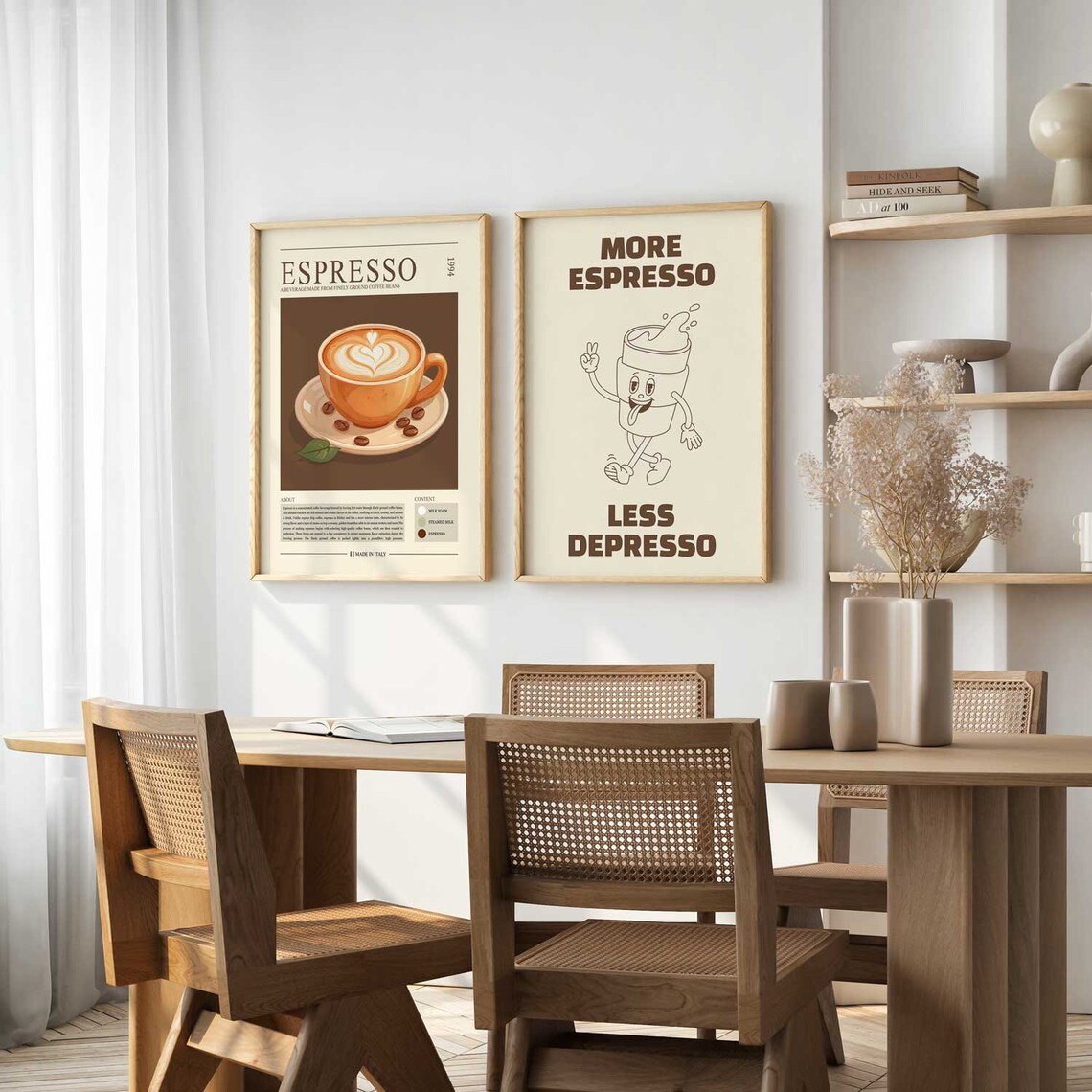 Set of 3 Wall Art for Cafe, Coffee Shop Wall Art, Kitchen Coffee Print ...
