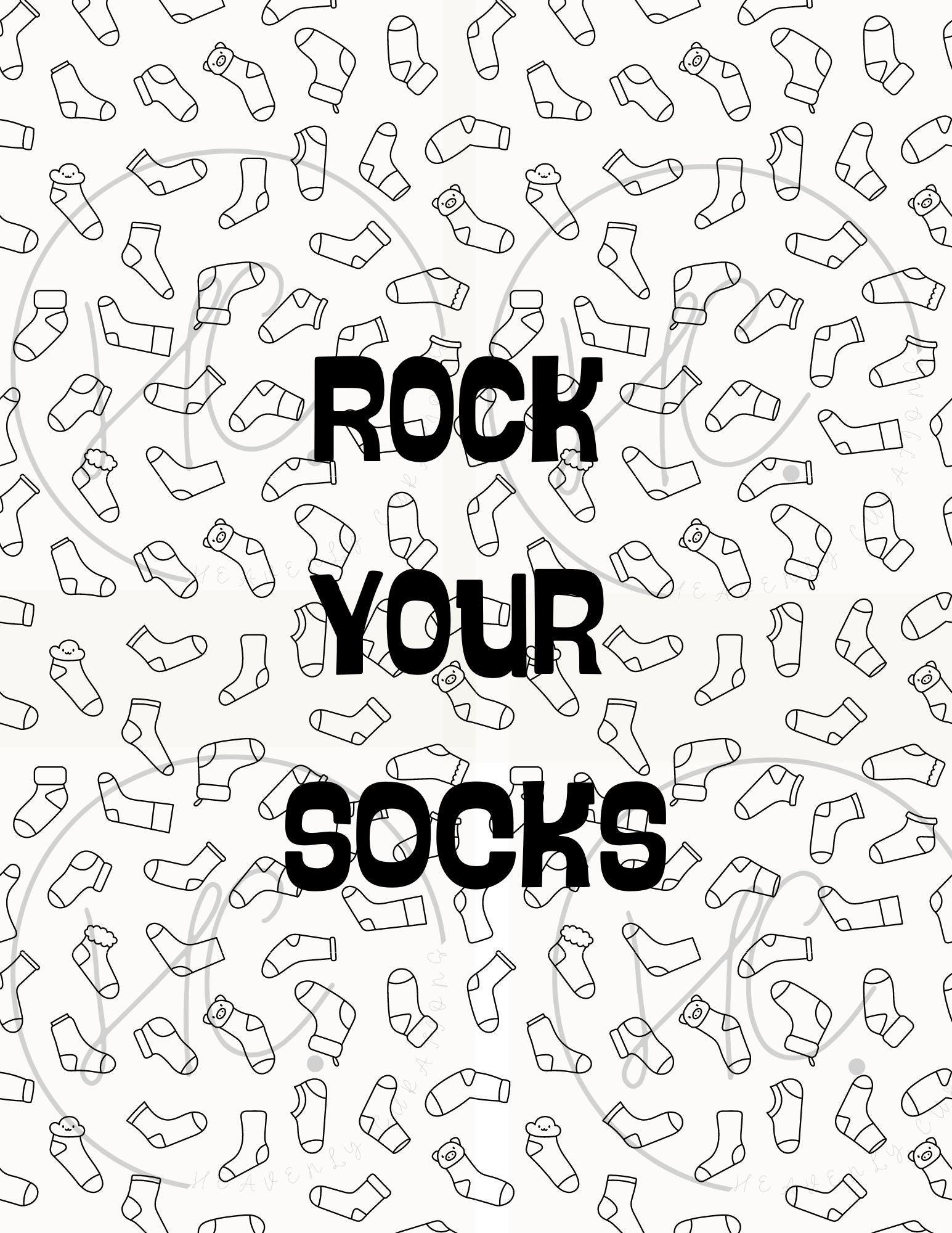 Down Syndrome Awareness Coloring Pages: Rock Your Socks (PDF Download ...