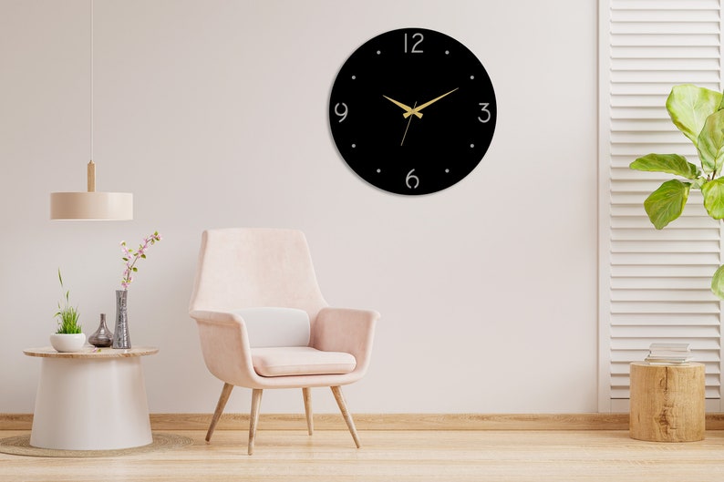 Black Modern Wall Clock,minimalist Wall Clock,metal Wall Clock,modern ...