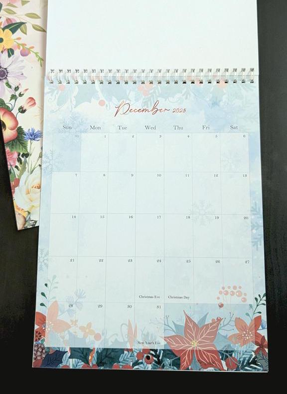 2025 Botanical Wall Calendar, A4 Flower Calendar, Monthly Calendar ...