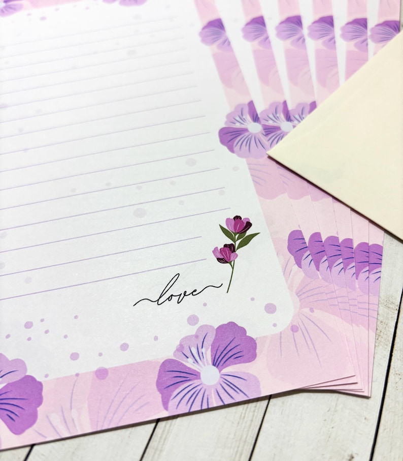 Floral Stationery Writing Paper Set: A5 Pen Pal Kit, Holiday ...