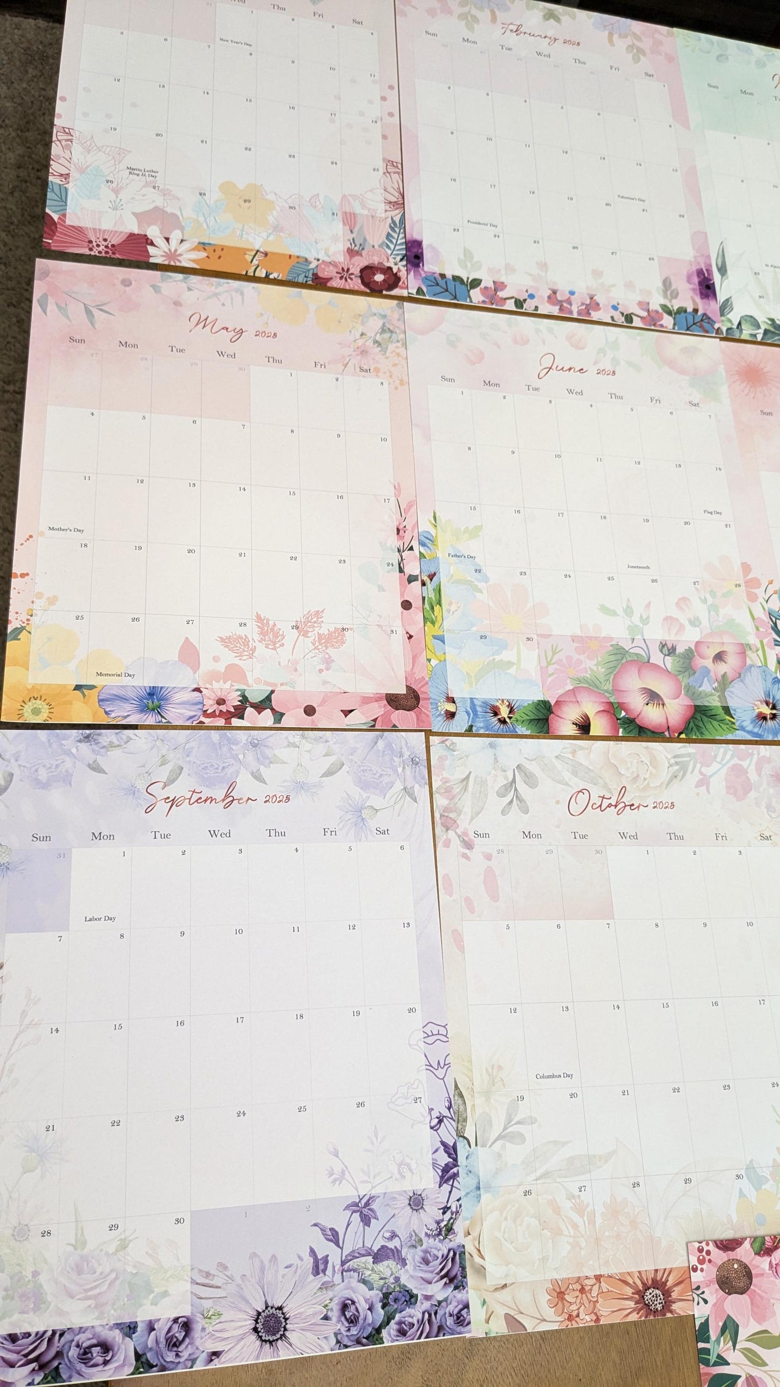 2025 Botanical Wall Calendar, A4 Flower Calendar, Monthly Calendar ...