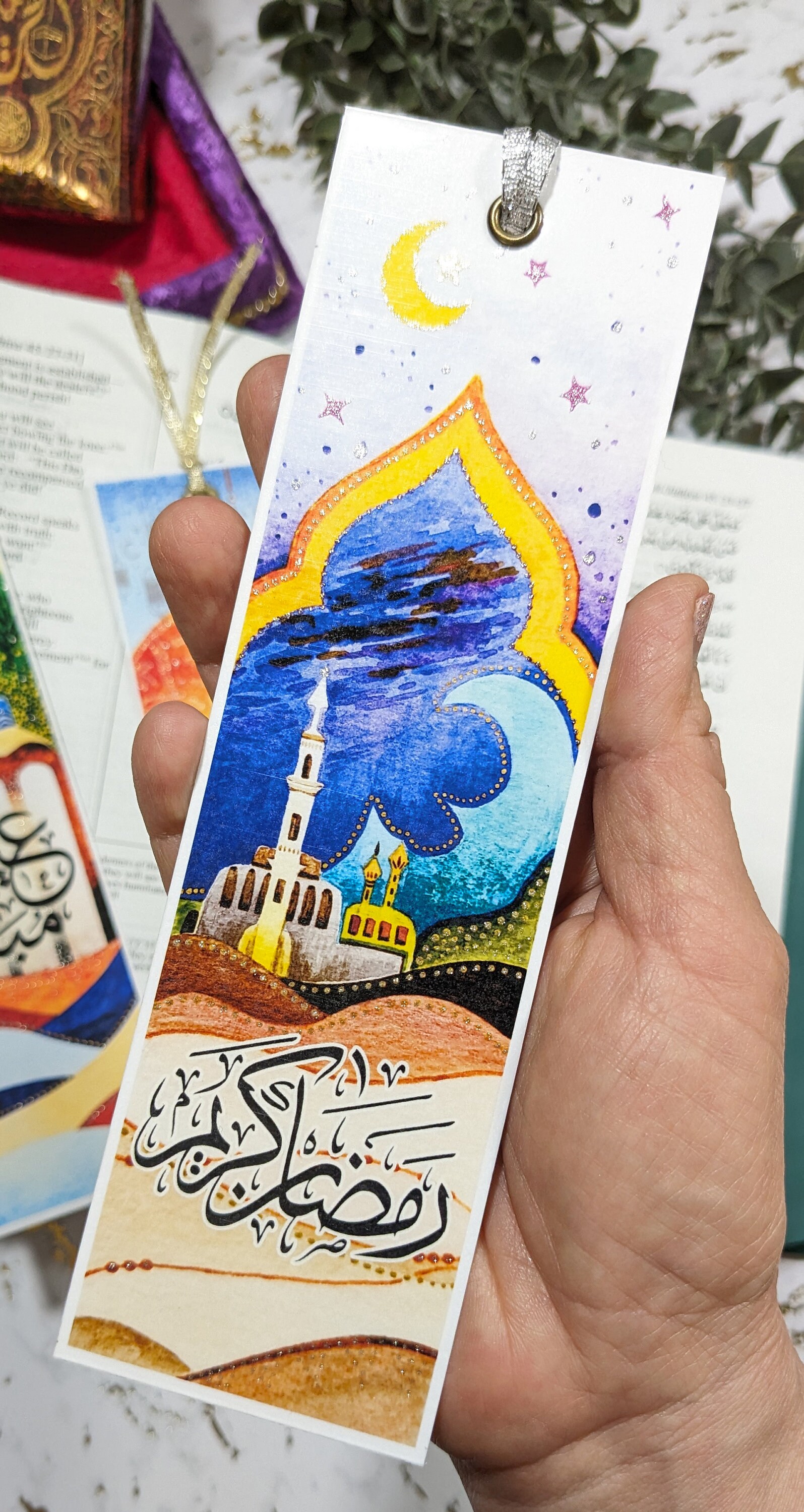 Watercolor Islamic Bookmark Set: Handmade Quran Gifts - Etsy
