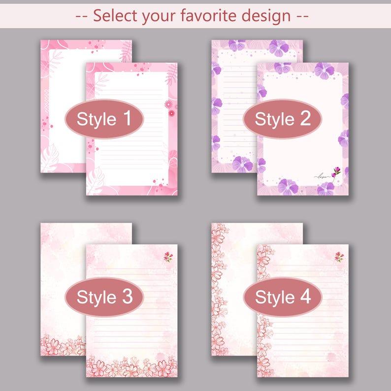 Floral Stationery Writing Paper Set: A5 Pen Pal Kit, Holiday ...