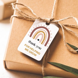 Boho Rainbow Teacher Appreciation Tag, Teacher Thank You Gift Tag, End ...