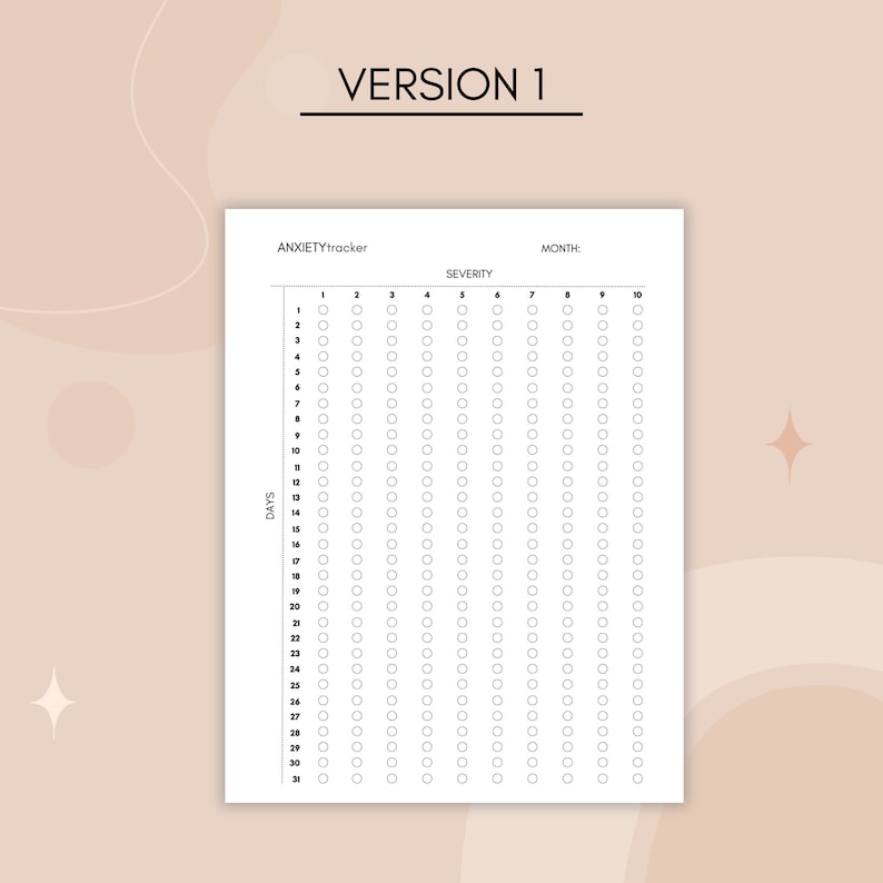 Anxiety Tracker Printable Template, Track Daily Anxiety Levels, Anxiety ...