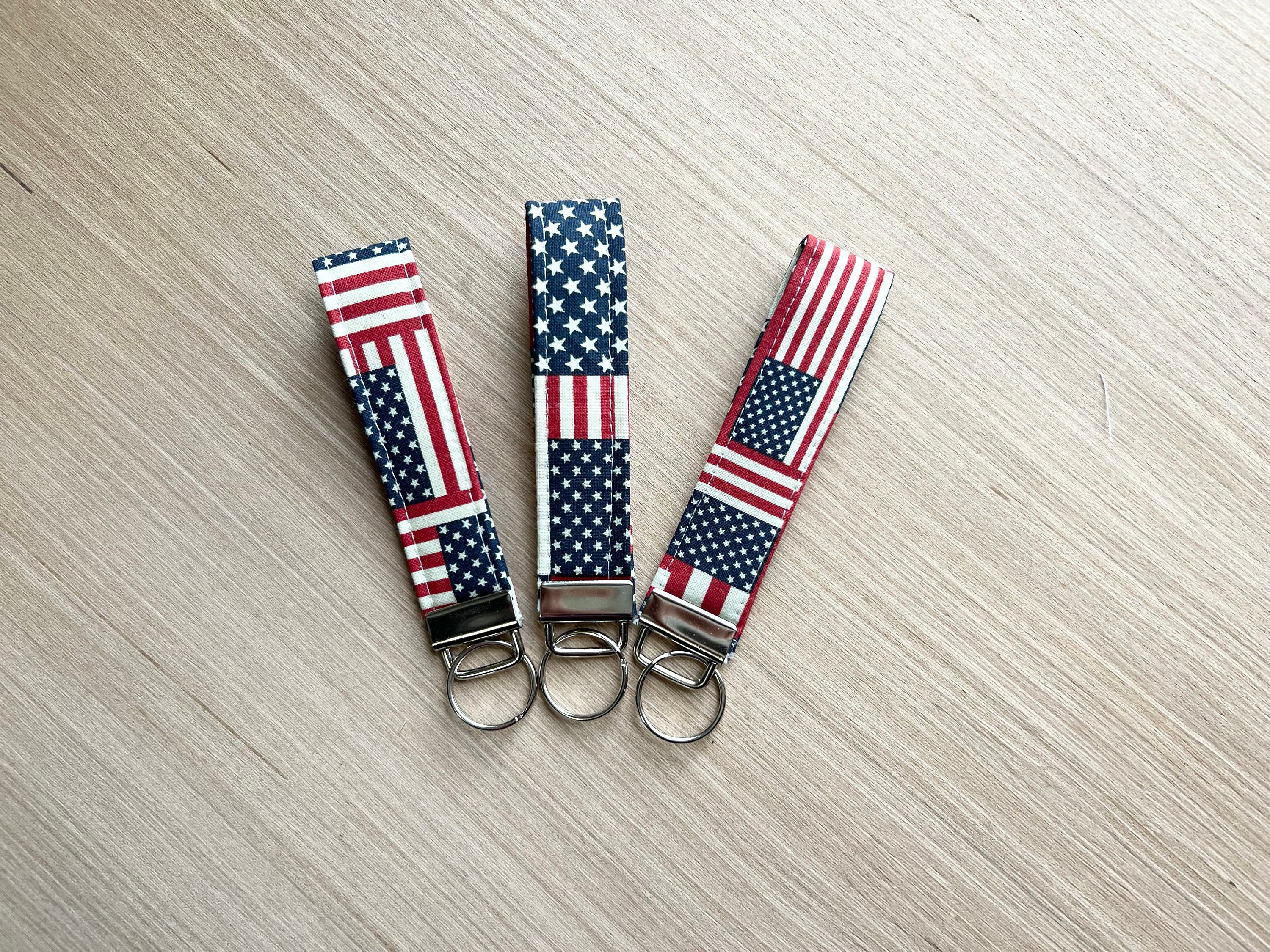 American Flag Wristlet Keychain - Etsy