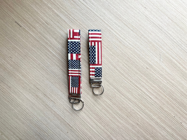 American Flag Wristlet Keychain - Etsy