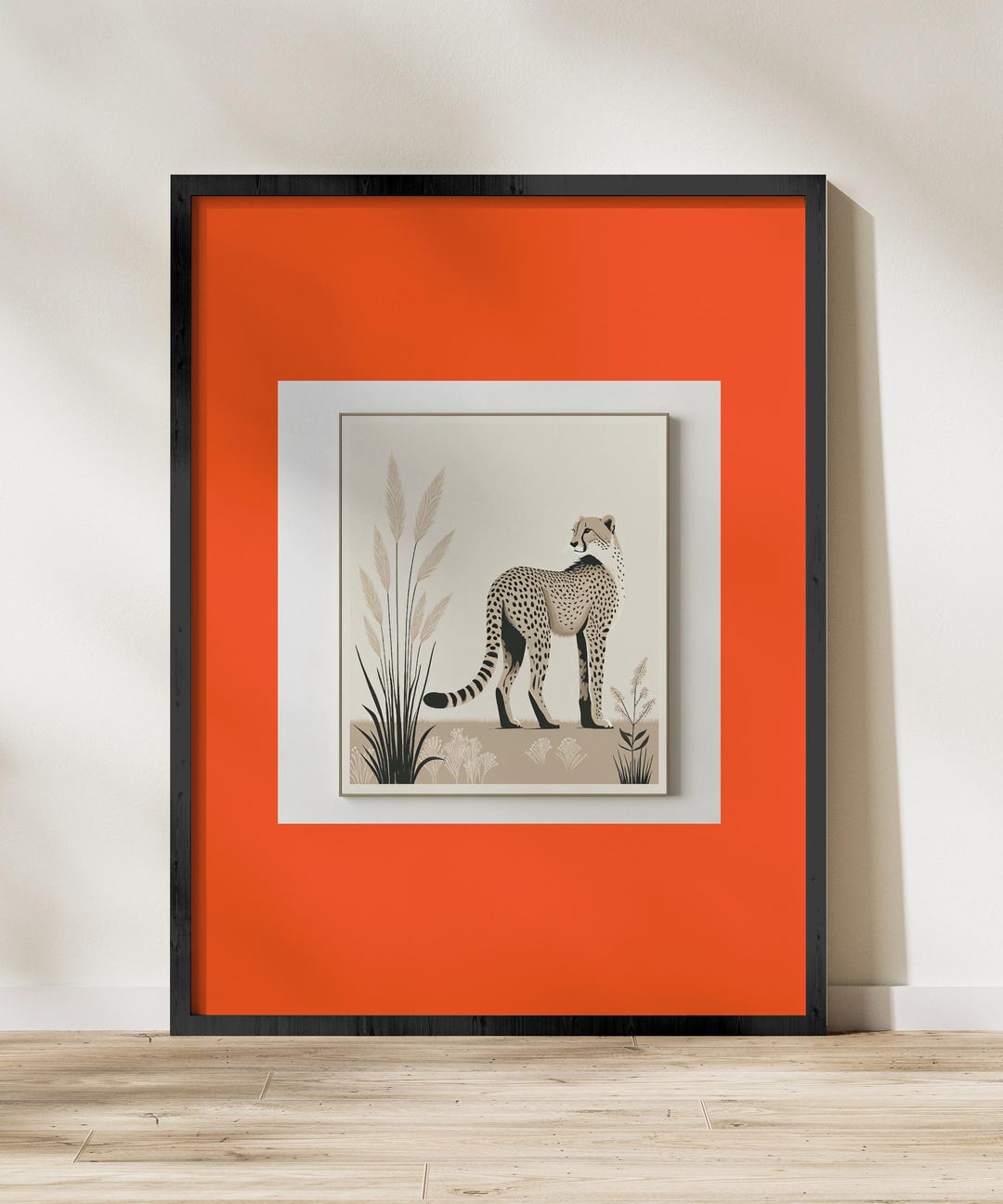 Cheetah Wall Art: Minimalist Neutral Tone Safari Print - Etsy