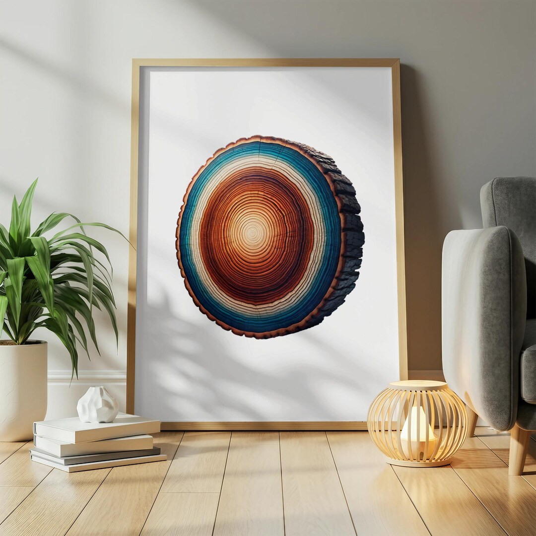 Tree Ring Print: Colorful Rustic Modern Wall Art (digital Download) - Etsy