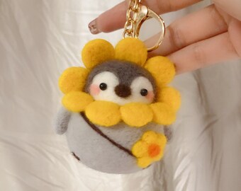 Penguin Felt Keychain - Etsy