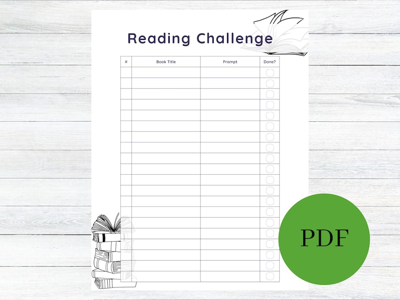 Printable Reading Challenge Tracker - Etsy