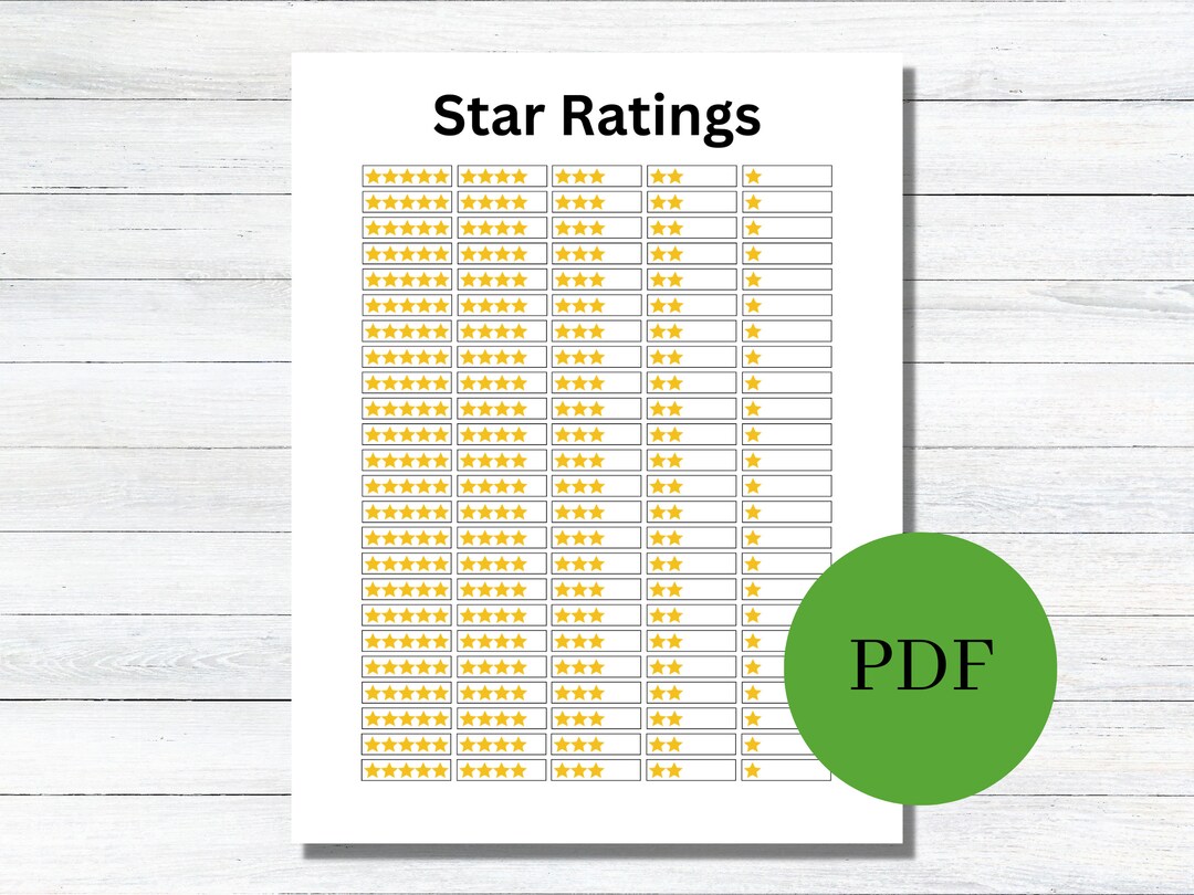 Star Ratings for Reading Journals - Etsy