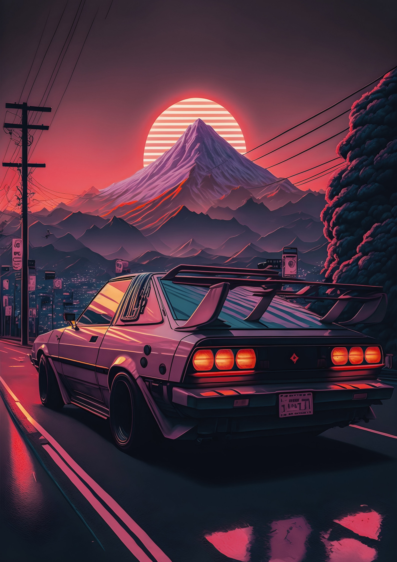 Synthwave Cars Poster Set | 10 Printable Outrun Wall Art | CYBERPUNK ...