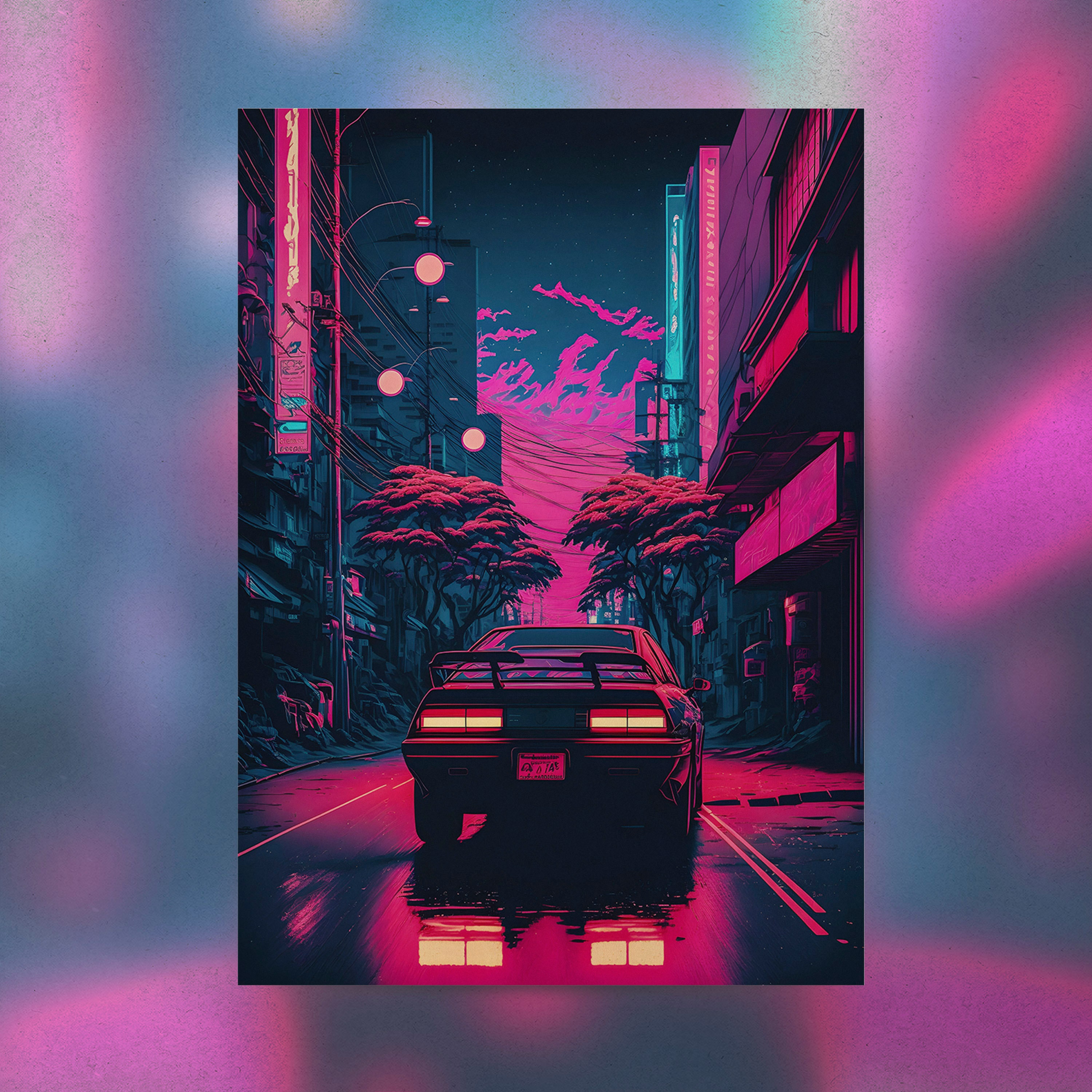 Synthwave Cars Poster Set 10 Printable Outrun Wall Art CYBERPUNK ...
