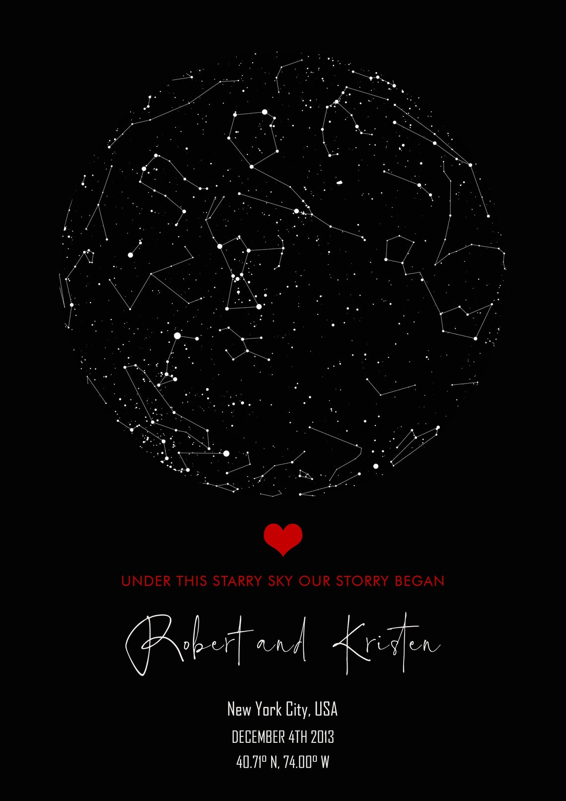 CUSTOM STAR MAP Night Sky Art Digital Download Personilized Star Map ...