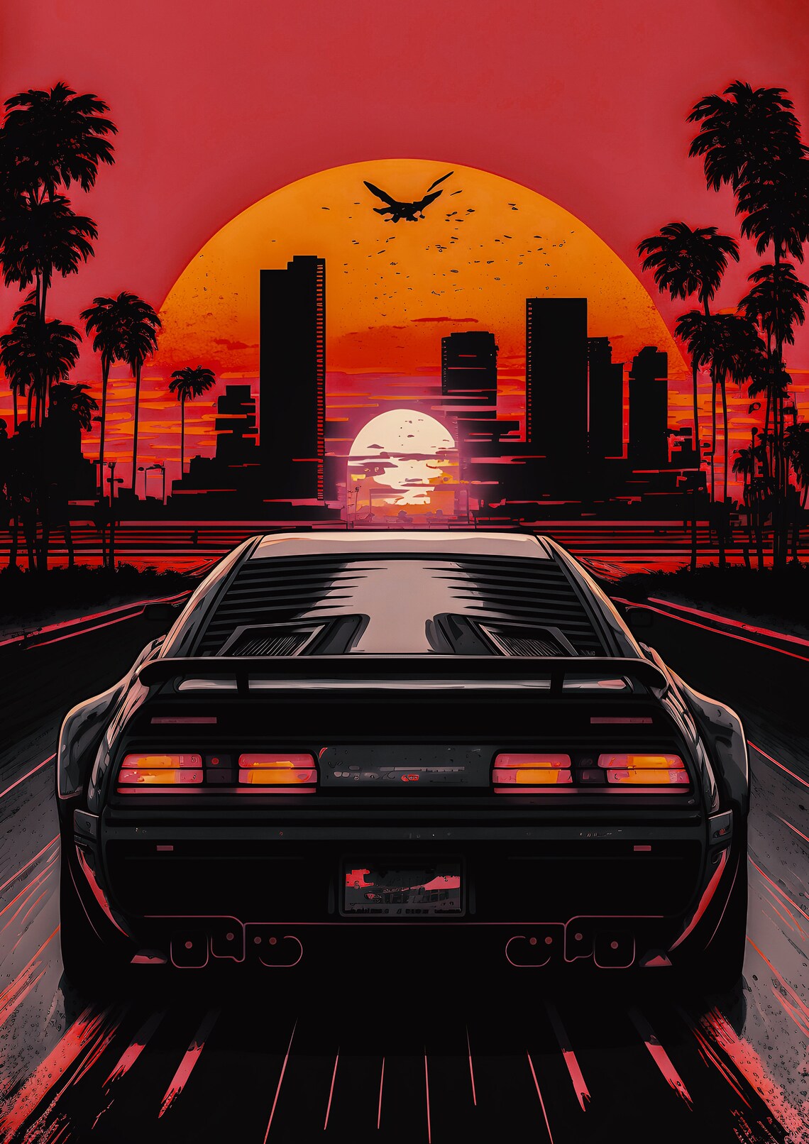 Synthwave Cars Poster Set 10 Printable Outrun Wall Art CYBERPUNK ...