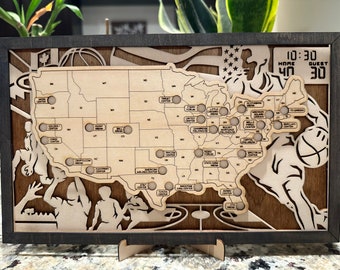 Custom 3D Basketball Stadium Map, Stadium Tracker, Basketball Stadium ...