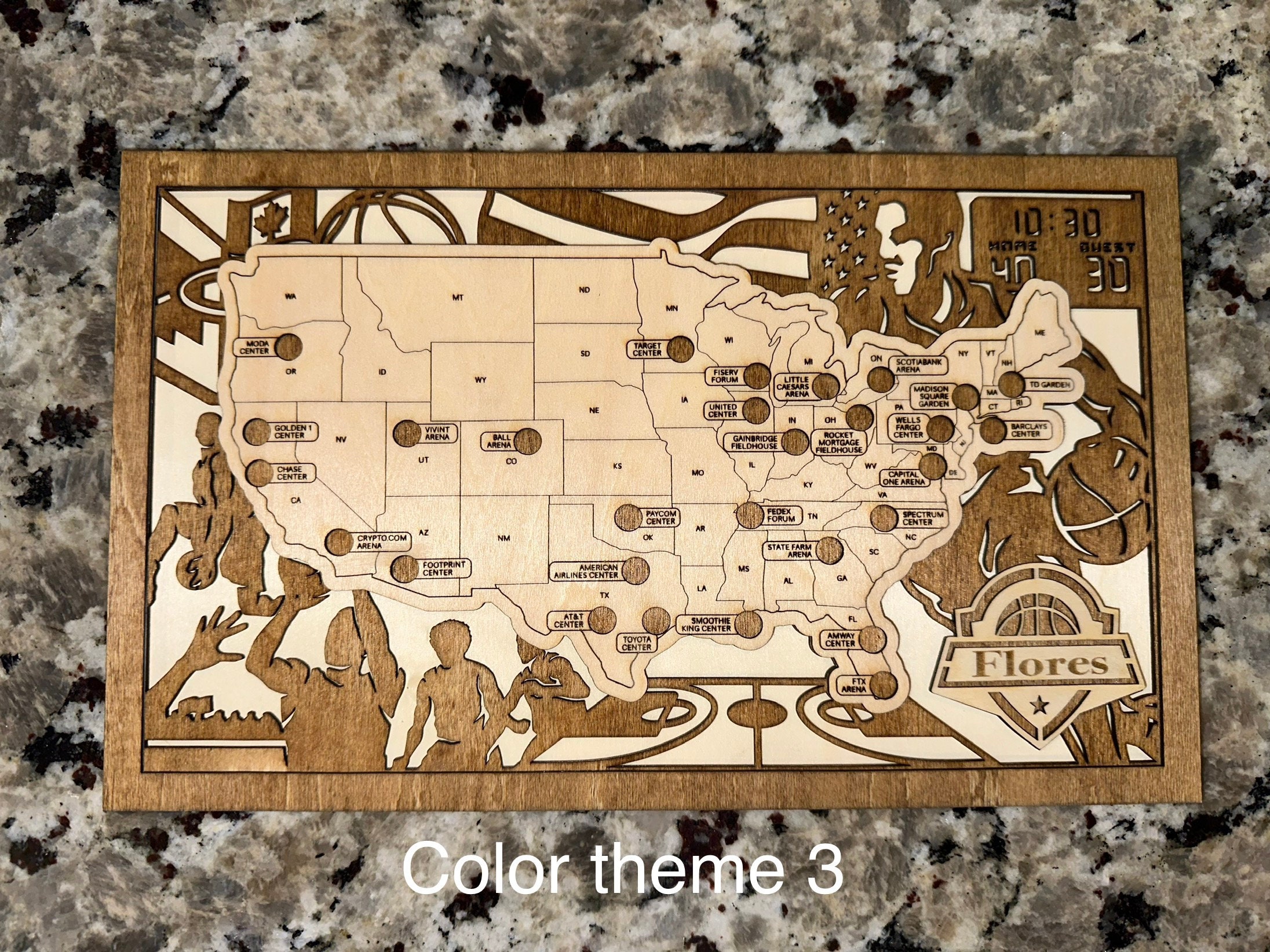 Custom Basketball Stadium Map NBA Stadium Map Pro Basketball - Etsy