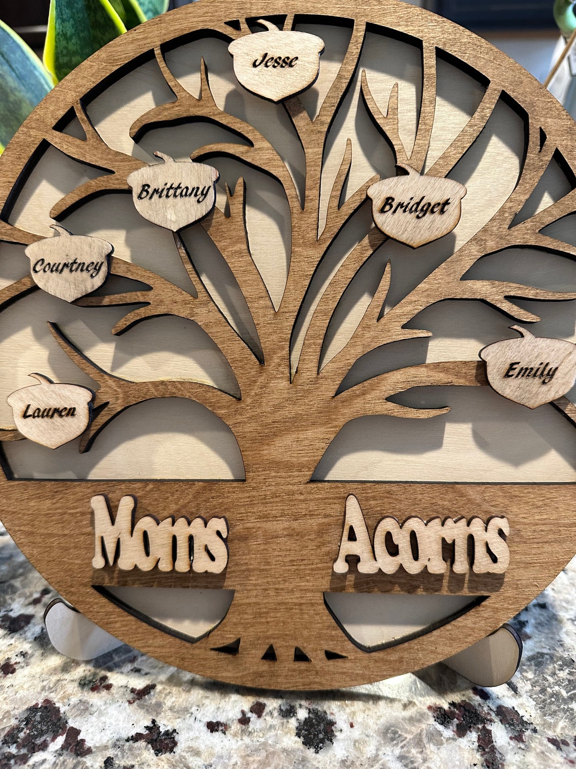 Personalized Family Tree Sign: Laser Cut Acorn Names, Home Decor Gift ...