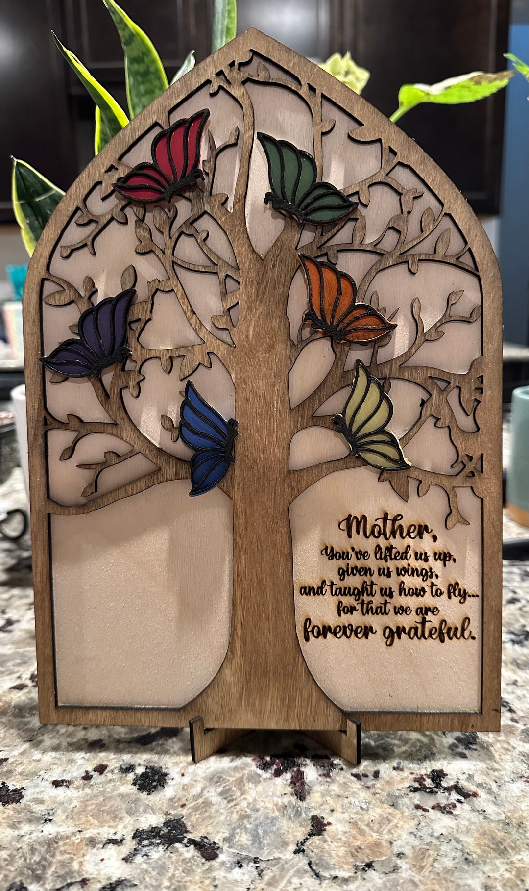 XL Mothers-grandma Butterfly Tree-mother's Day / Wood Butterfly ...