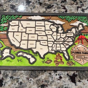 Custom US Travel Map: Personalized Family Road Trip Tracker - Etsy