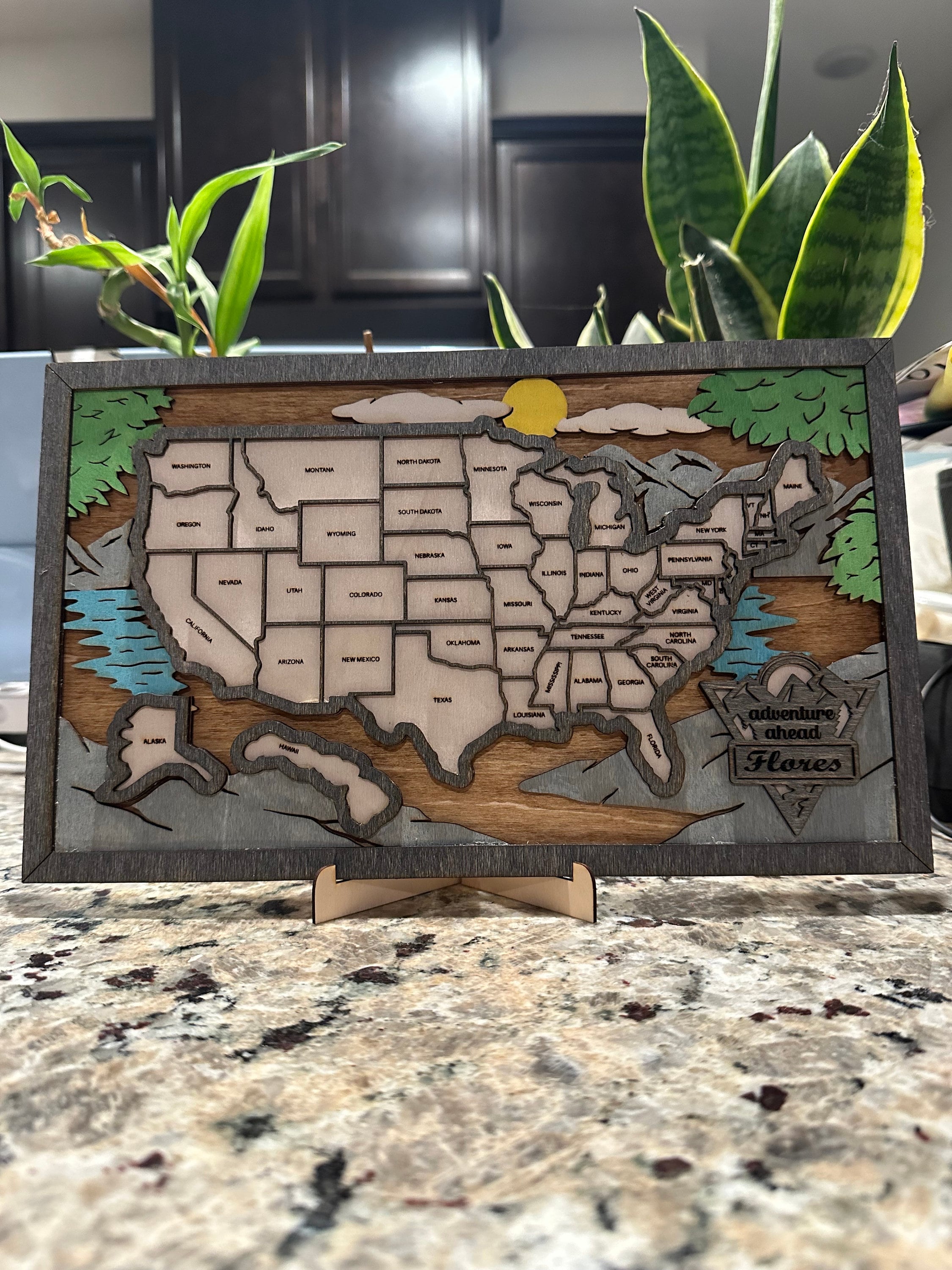 Custom US Travel Map: Personalized Family Road Trip Tracker - Etsy