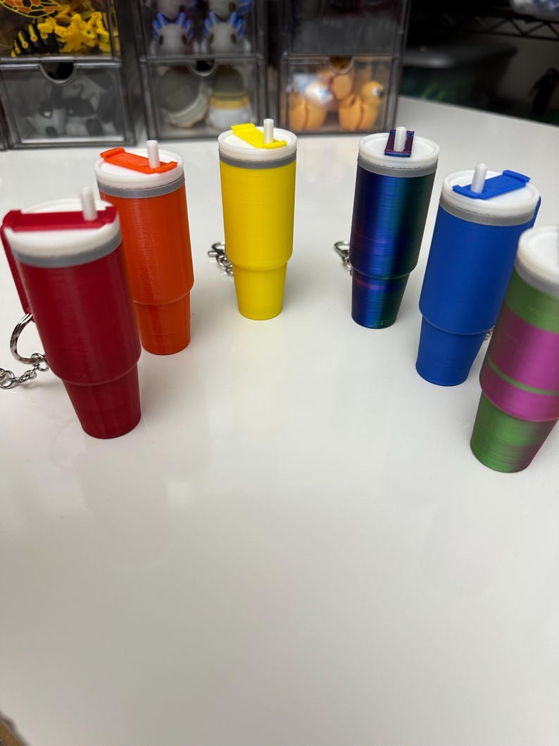 Mini 3D Printed Tumbler Keychain: Removable Lid, Chapstick Holder - Etsy