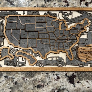 Custom US Travel Map: Personalized Family Road Trip Tracker - Etsy