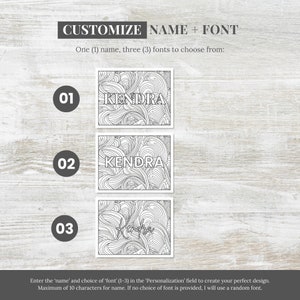 Printable Custom Name Coloring Page for Adults and Kids, Intricate ...