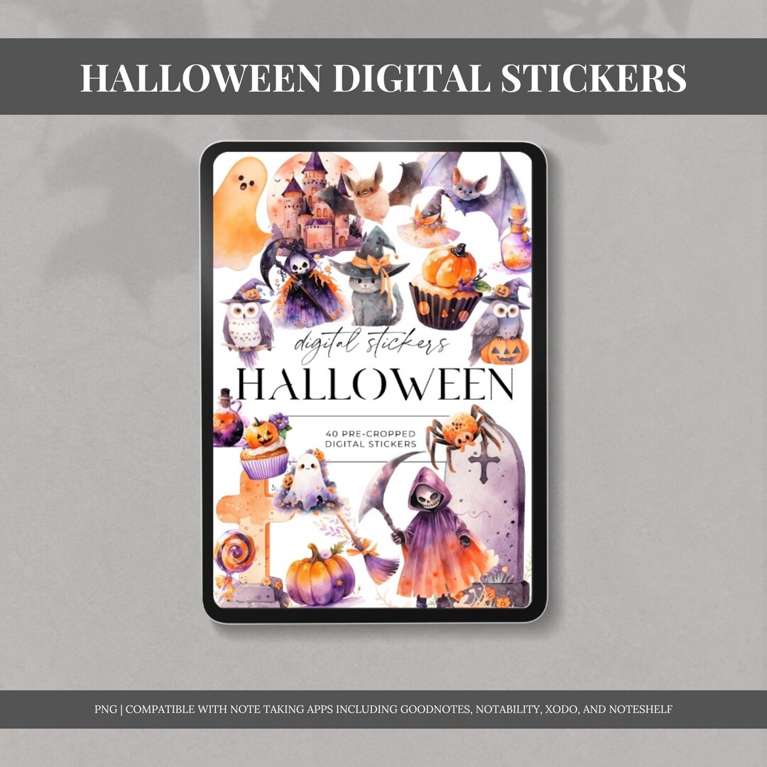 Halloween Digital Sticker Book Aesthetic Stickers for Daily Planner or ...