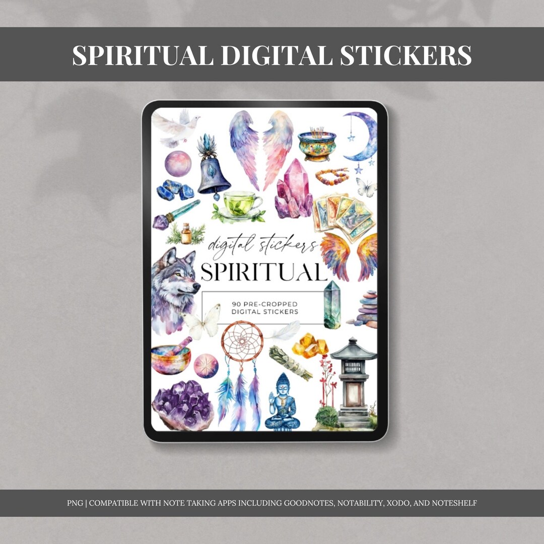 Spiritual Digital Sticker Book Aesthetic Stickers for Daily Planner or ...