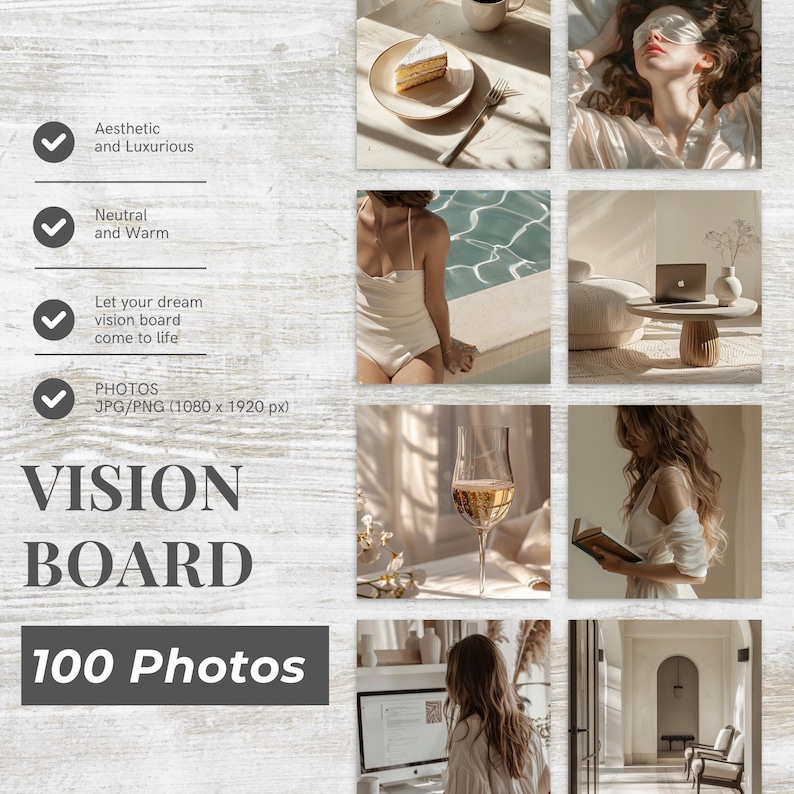 Vision Board Printable Images Aesthetic Photos Law of Attraction ...