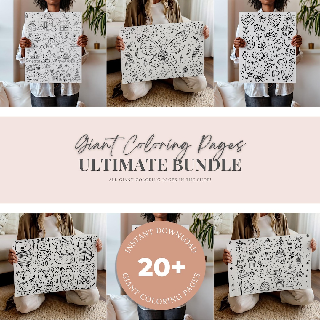Giant Coloring Page BUNDLE, Large Coloring Poster, Coloring Banner ...