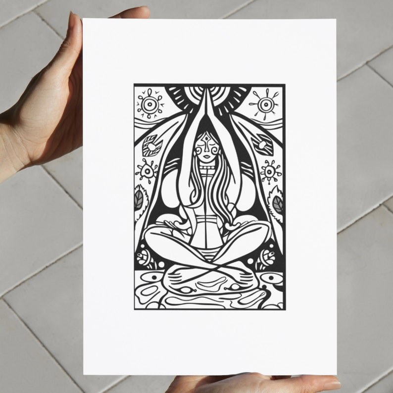 Zen Mindfulness Coloring Pages, Simple Coloring Book, Printable ...