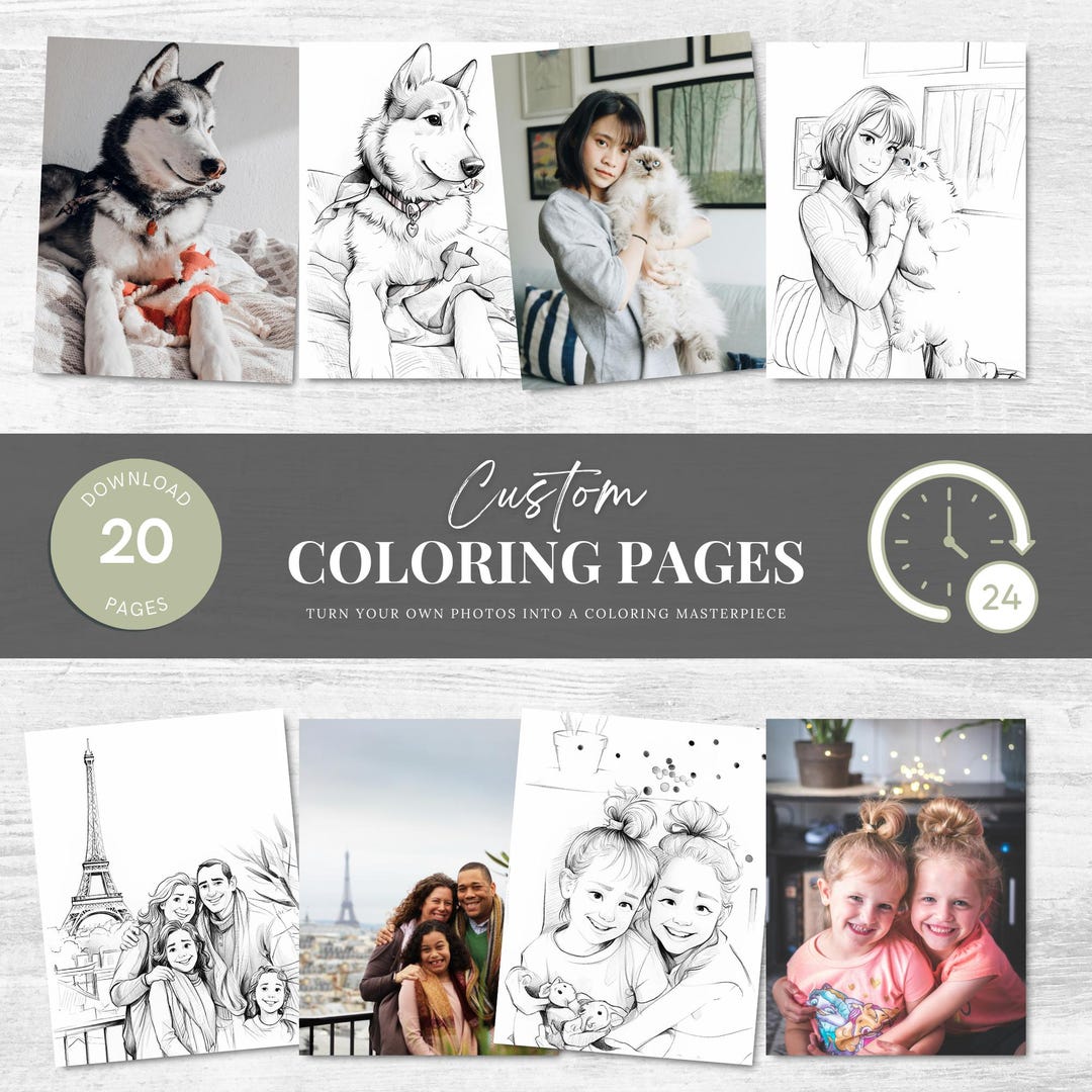 Personalized Coloring Page From Photo (20 Photos) Custom Coloring Pages ...