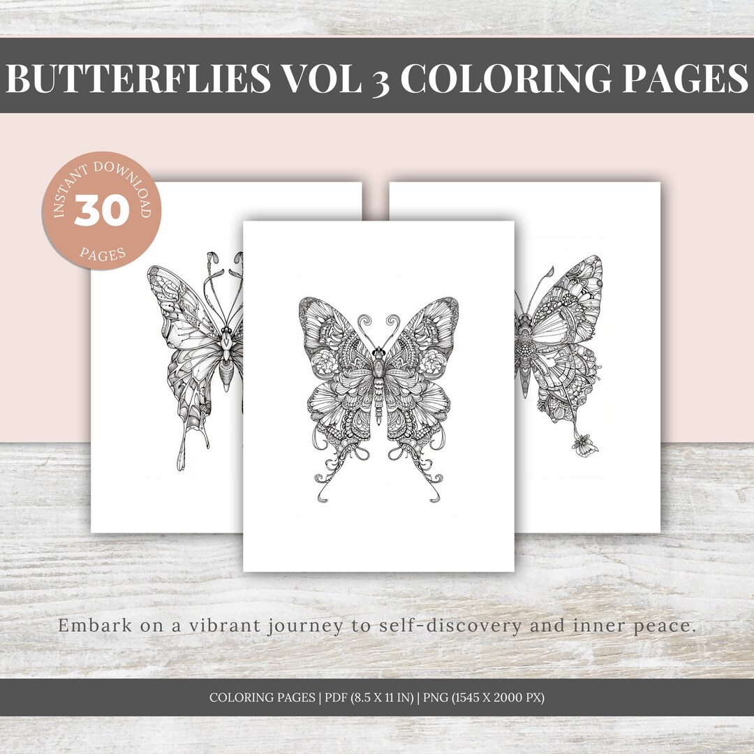 Mandala Butterfly Coloring Pages, Simple Coloring Book, Printable ...