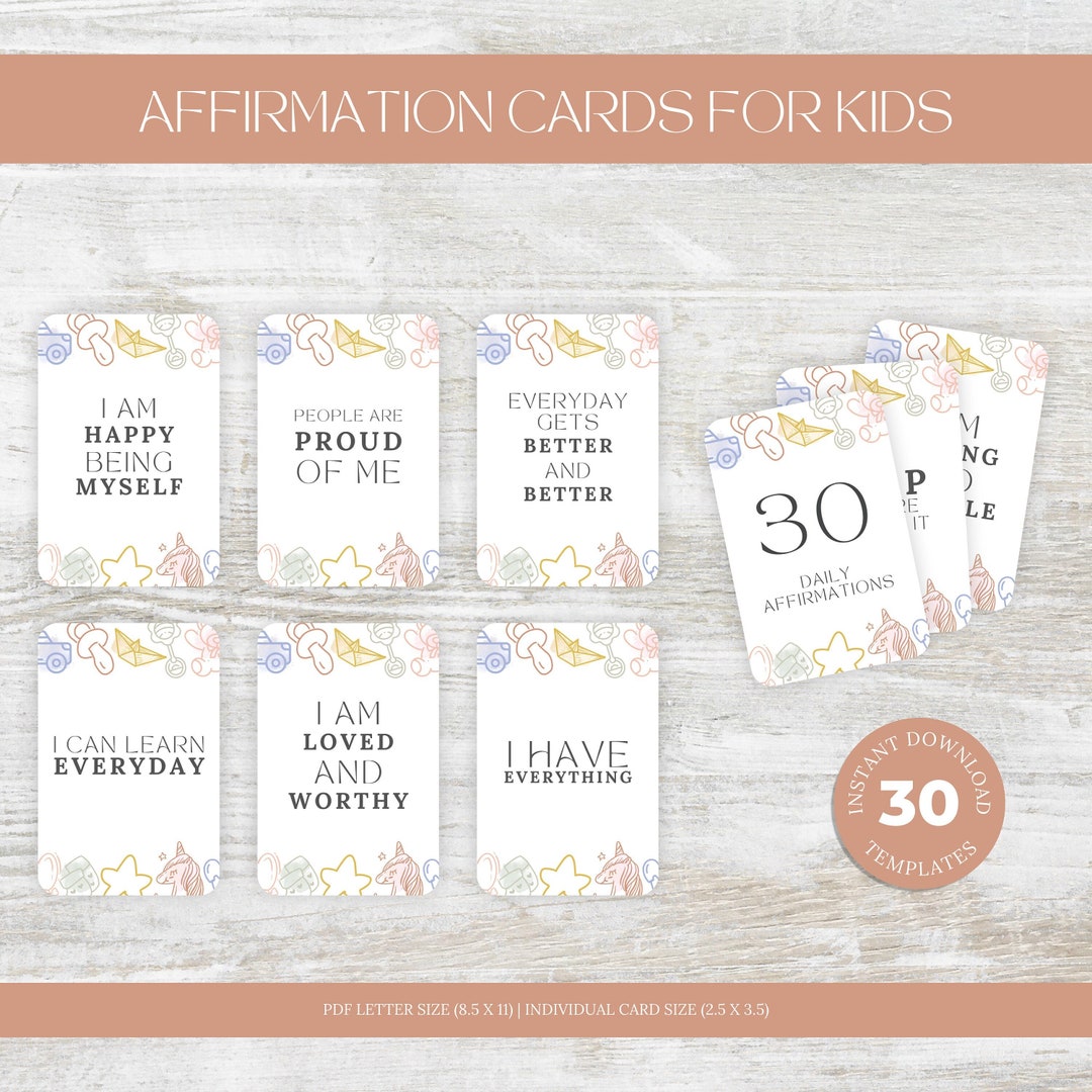 Affirmation Cards for Kids Daily Affirmations Toddler - Etsy
