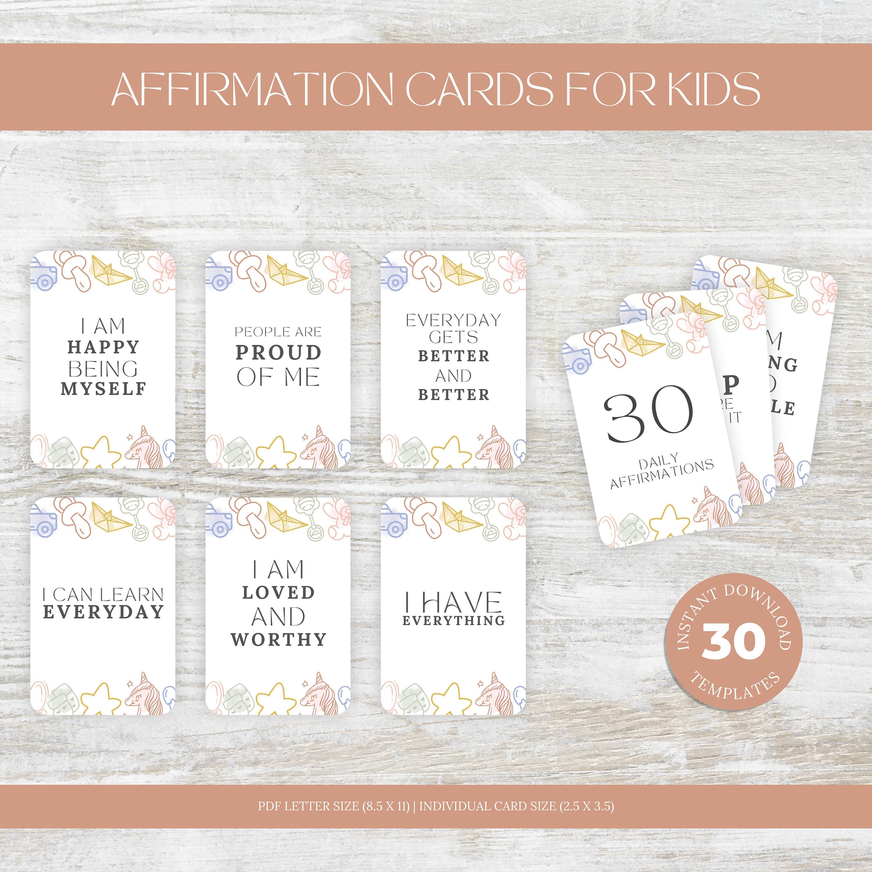 Affirmation Cards for Kids Daily Affirmations Toddler - Etsy