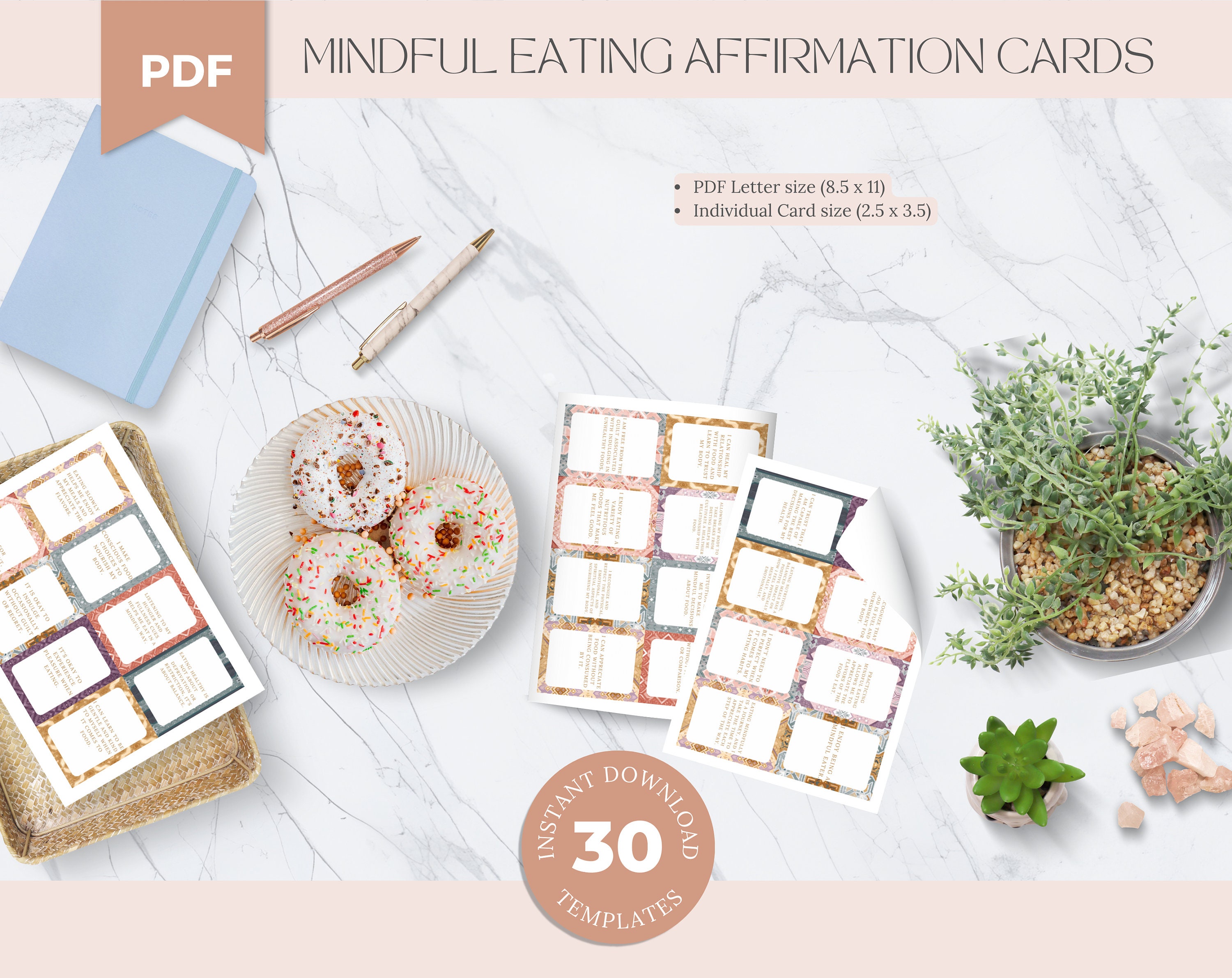 Mindful Eating Cards Printable PDF Intuitive Eating Healthy Eating Food ...