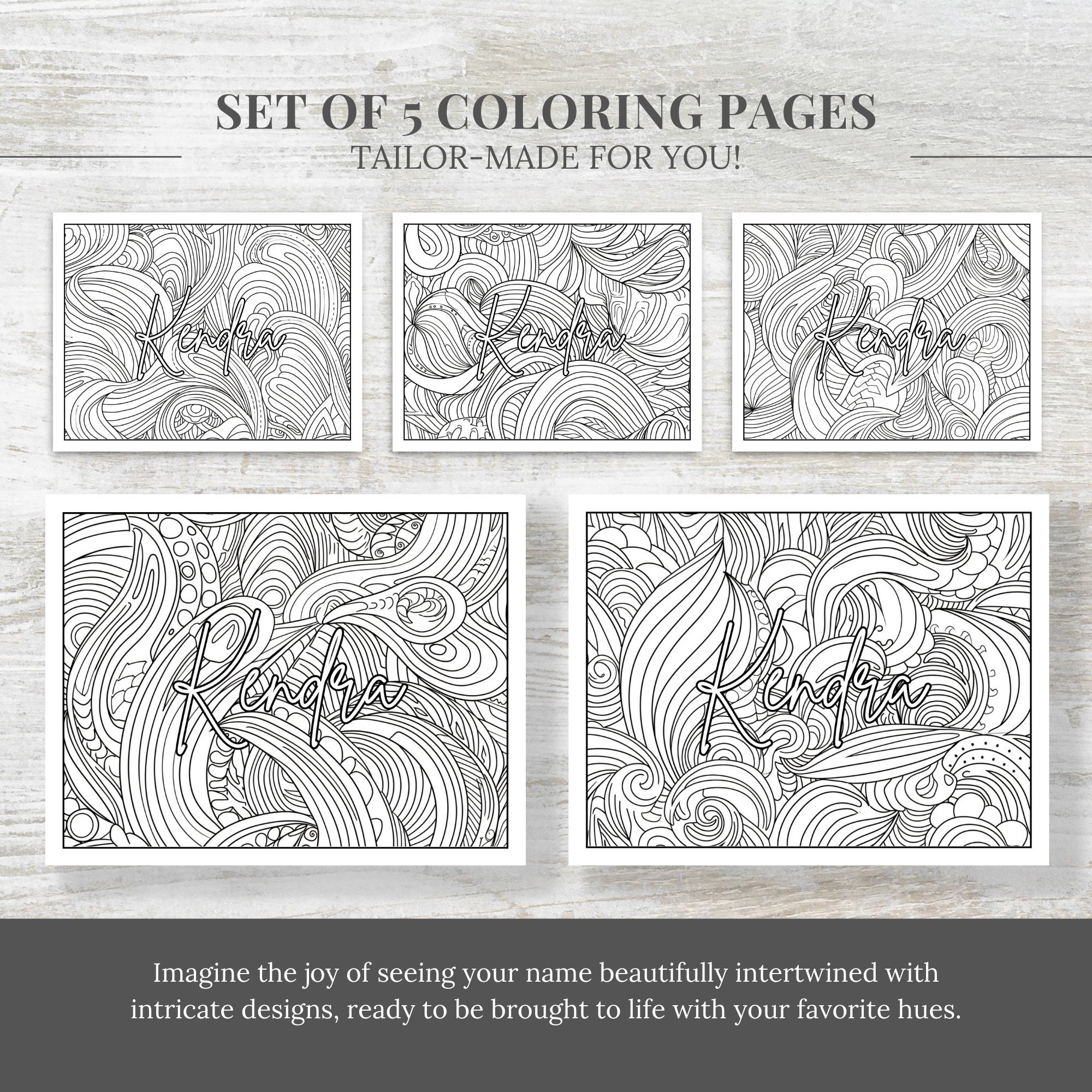 Printable Custom Name Coloring Page for Adults and Kids, Intricate ...