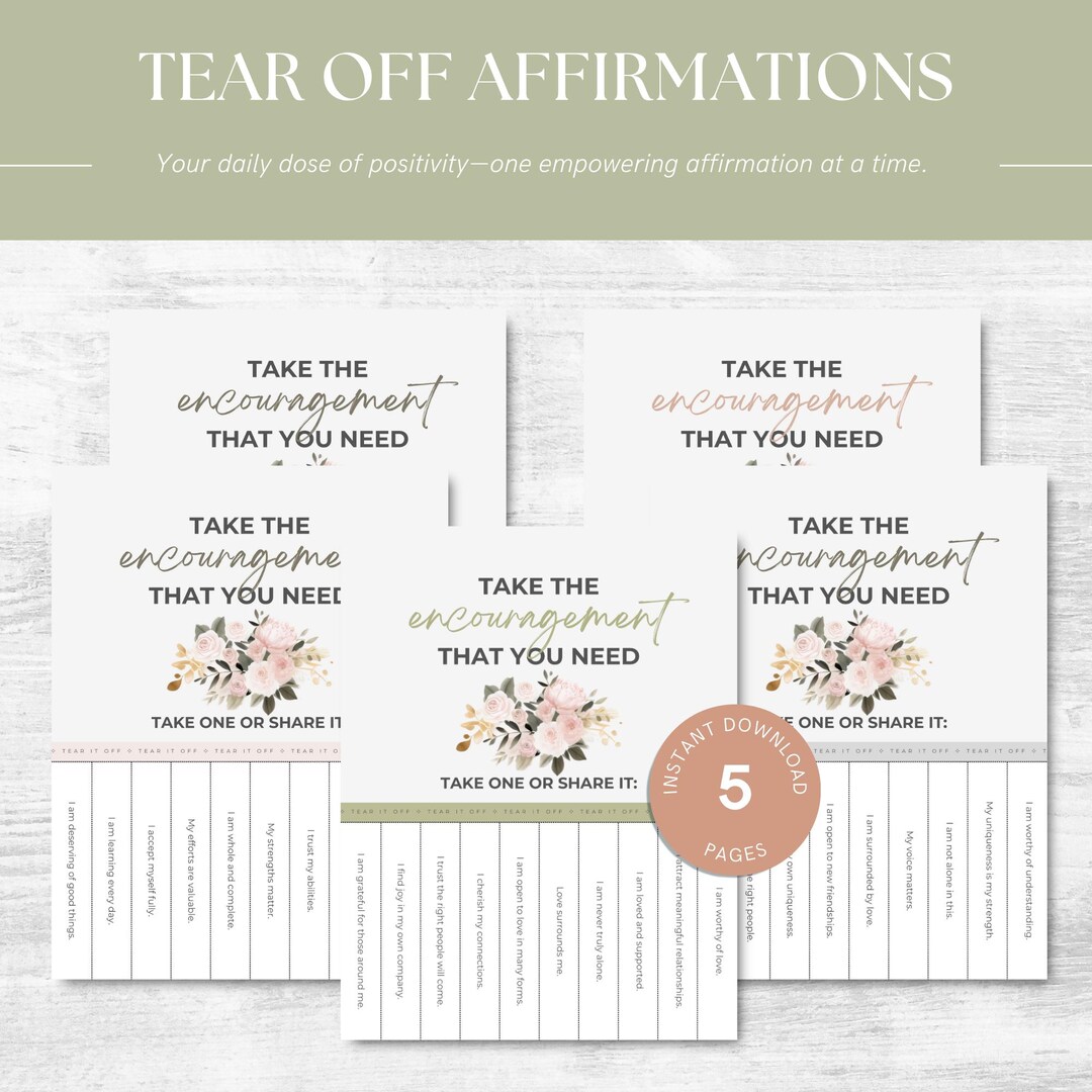 Tear off Daily Affirmations, Every Day Positive Affirmations for ...