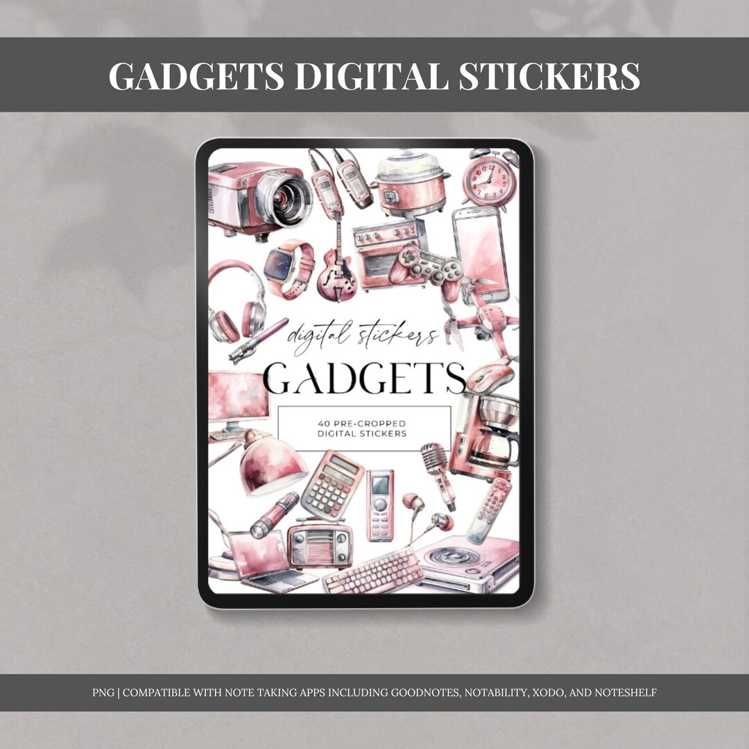 Gadgets Digital Sticker Book Aesthetic Stickers for Daily Planner or ...